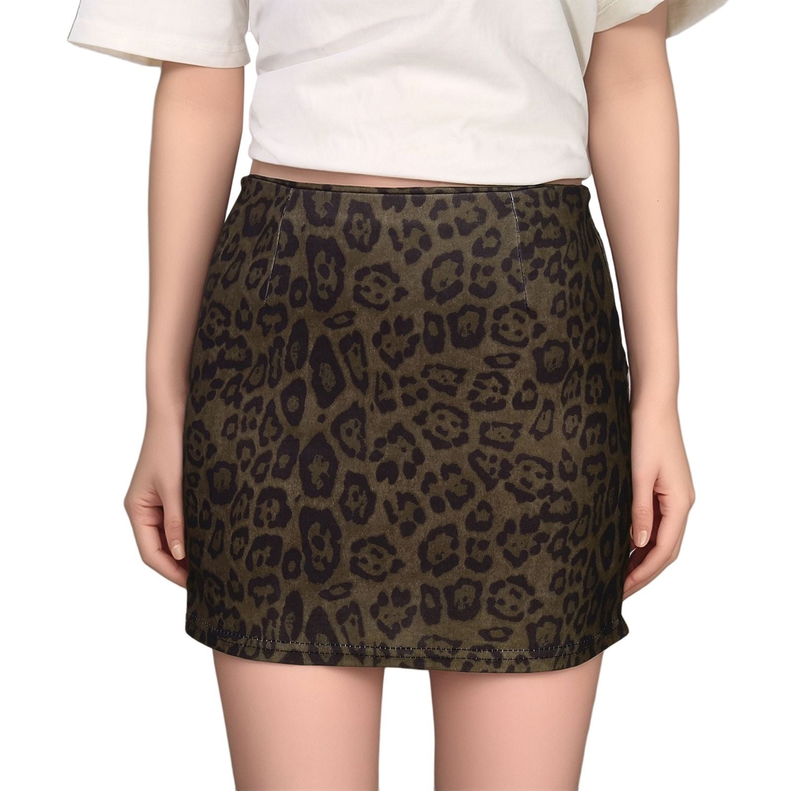MEZZALL Kids Girl's Elegant Leopard Print Mini Skirt Bodycon Short ...