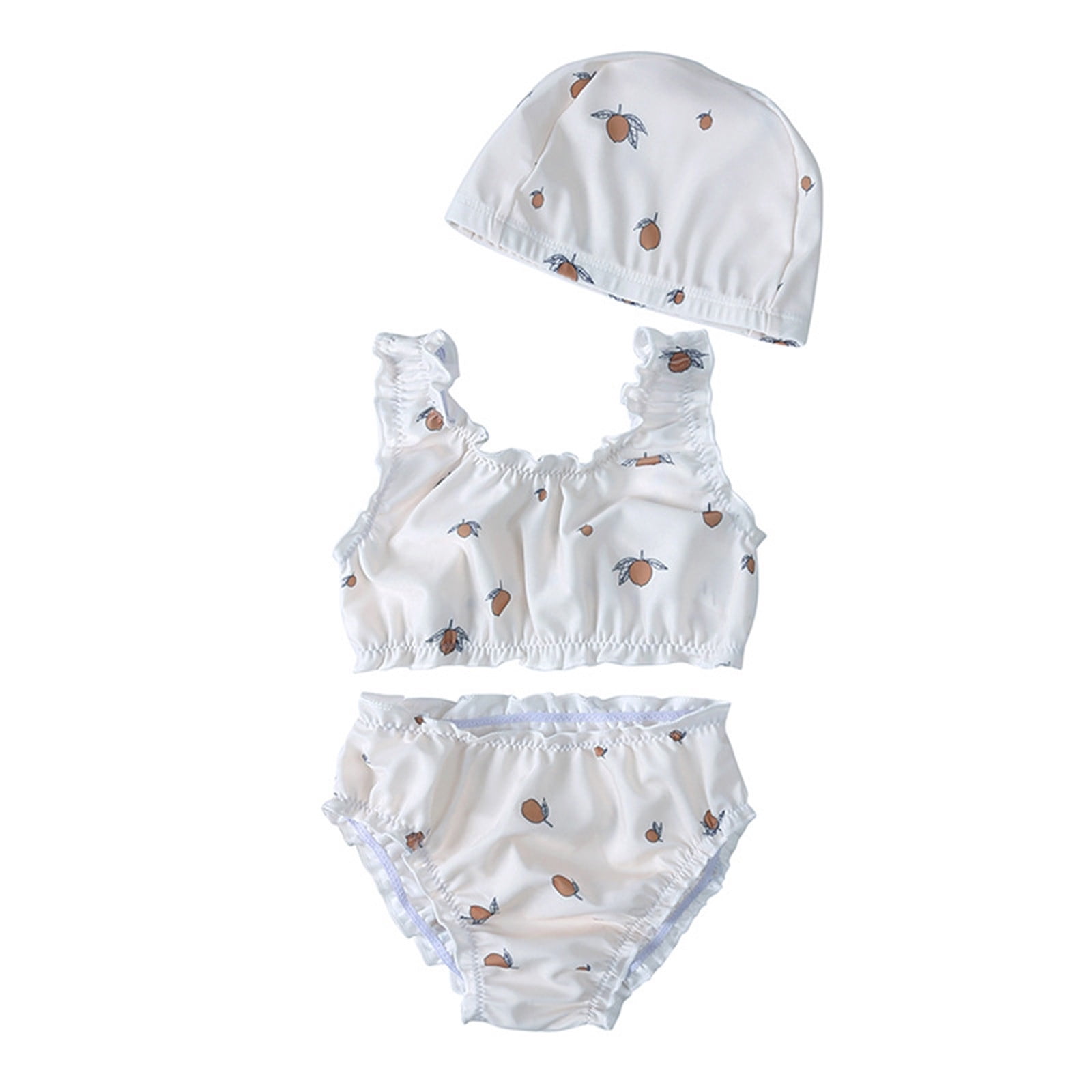 MEZZALL Kids Girls Three Piece Swimsuit Girls Swimwear Floral Striped ...