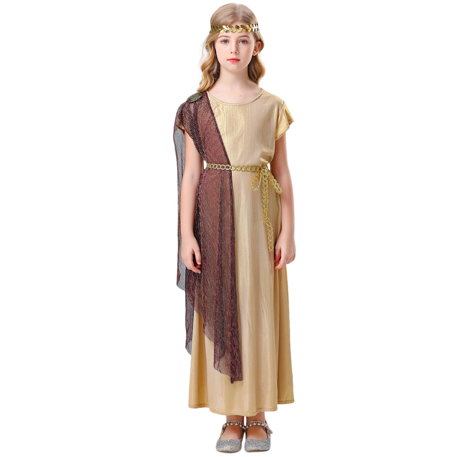 MEZZALL Kids Girls White Short Toga Adult Roman Greek Dress Breathable ...