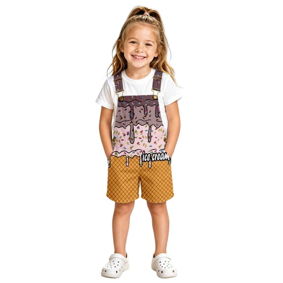 MEZZALL Kids Summer Ice Cream Strappy Romper For Girls Lightweight ...