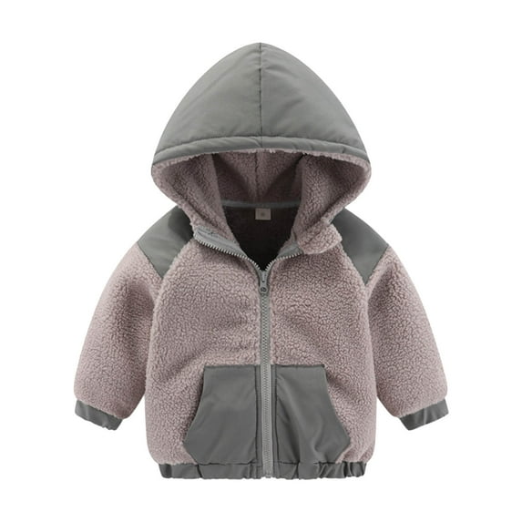 MEZZALL Kids Winter Boys Fuzzy Jacket With Embroidery Hooded Thickened ...