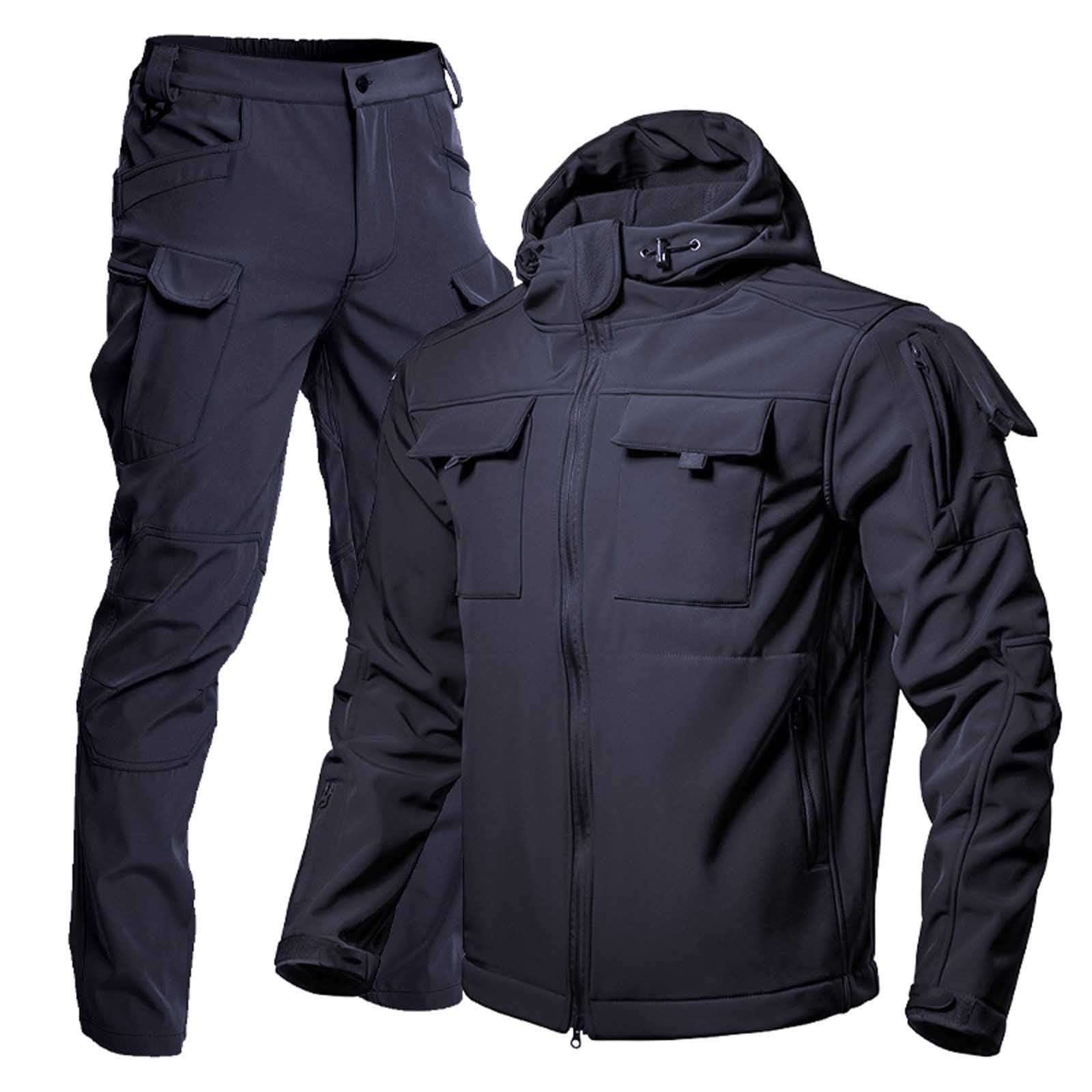 MEZZALL Men's Winter Thermal Windproof Outdoor Suit Slim Fit Pocket ...