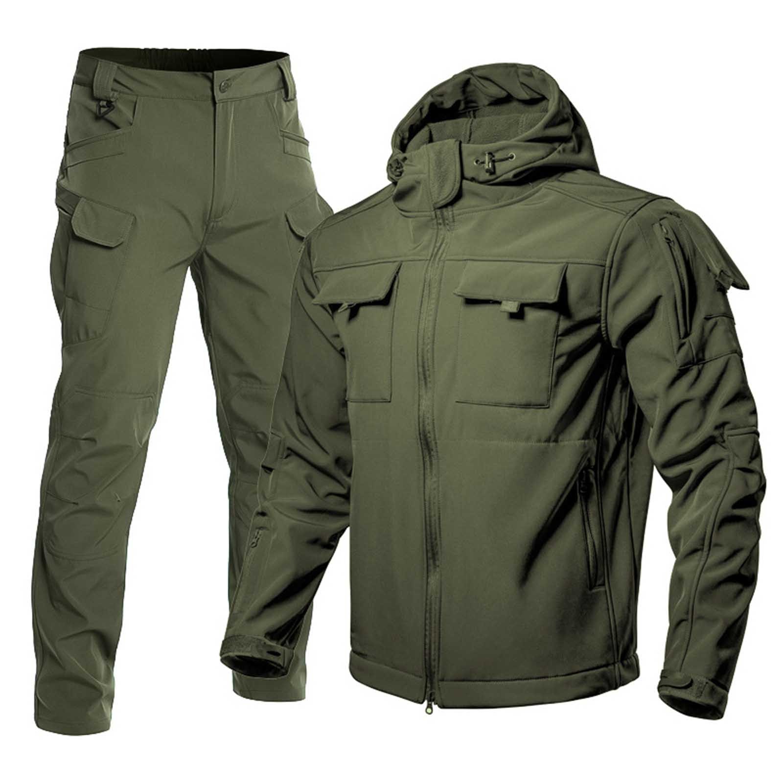 MEZZALL Men's Winter Thermal Windproof Outdoor Suit Slim Fit Pocket ...