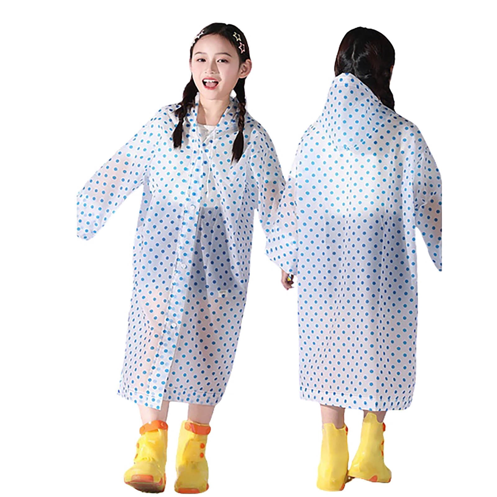 MEZZALL Summer Autumn Boys Girls Rainwear Plain Color Buttoned Thick ...