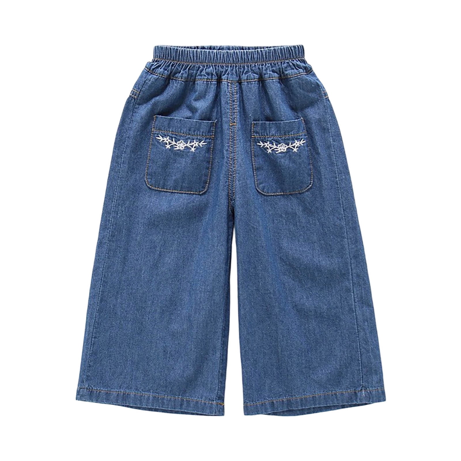 MEZZALL Toddler Girls Wide Leg Pants Summer Lightweight Soft Blue Solid ...