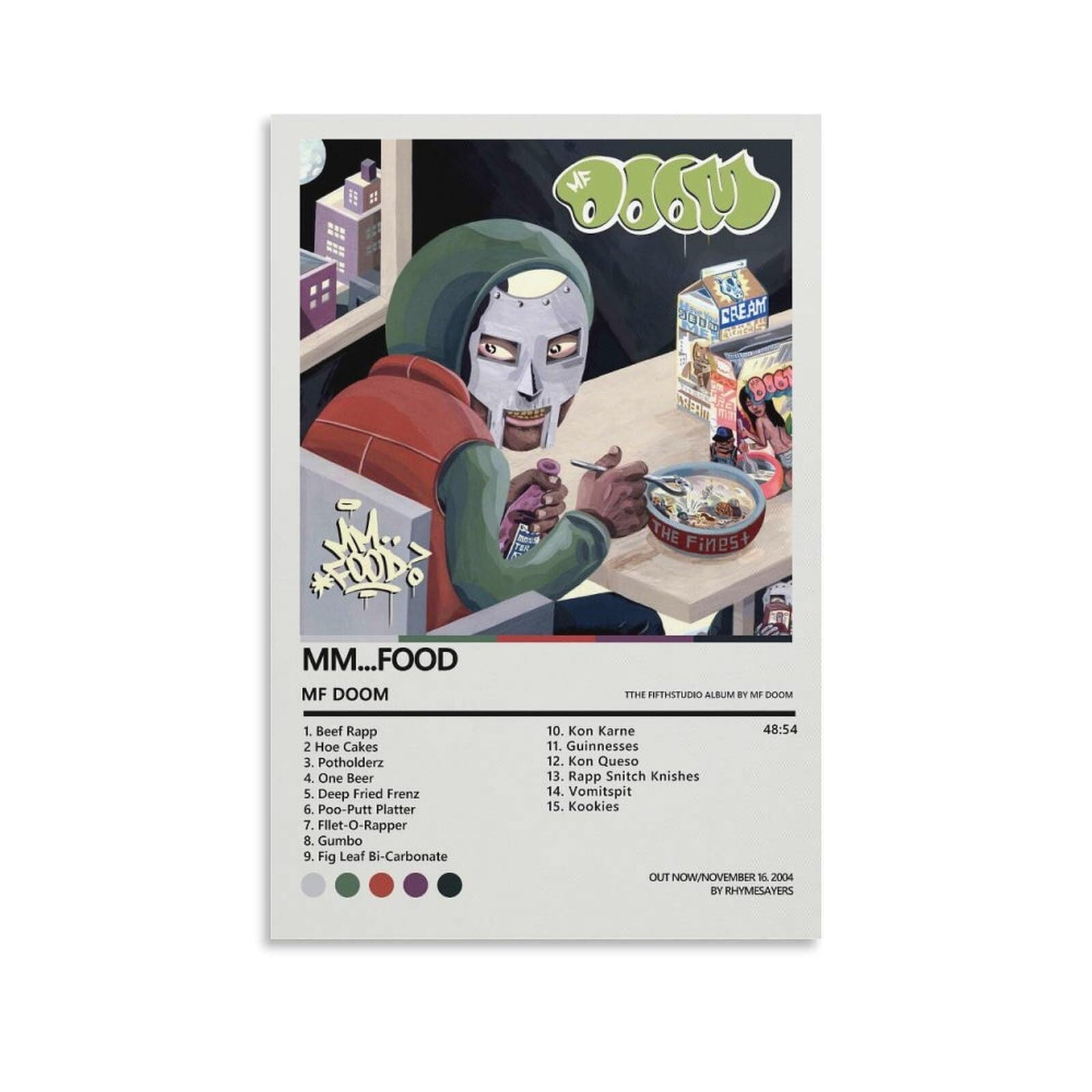 MF DOOM Mm Food Album Cover Canvas Poster Print Music Posters for Room ...