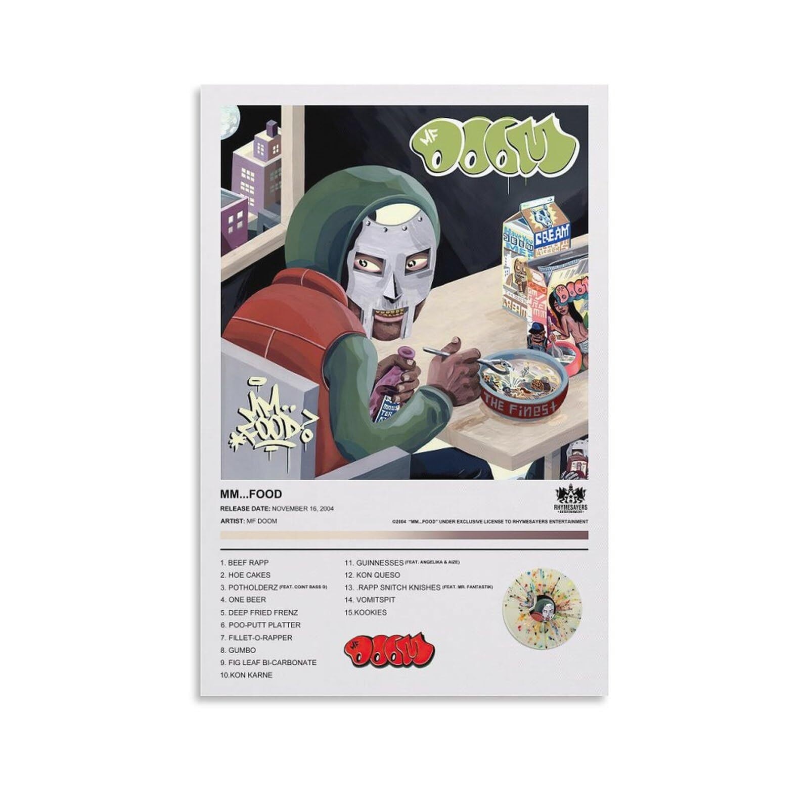 MF DOOM Poster MM...FOOD Album Canvas Poster - Walmart.com