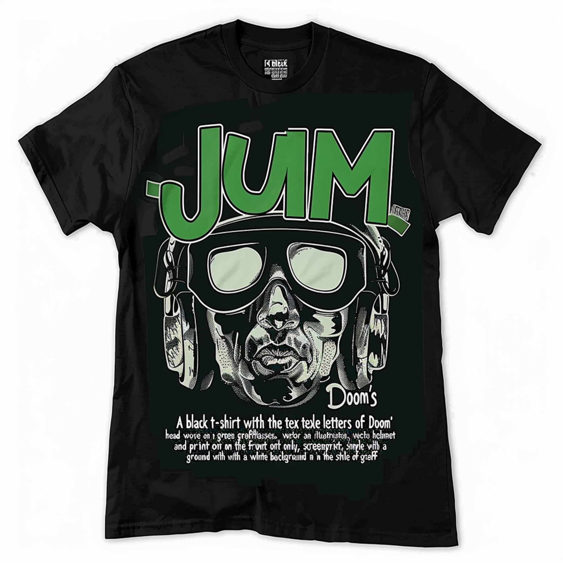 MF Doom Graffiti Style Jump TShirt Black Tee with Iconic Helmet Art Hip ...