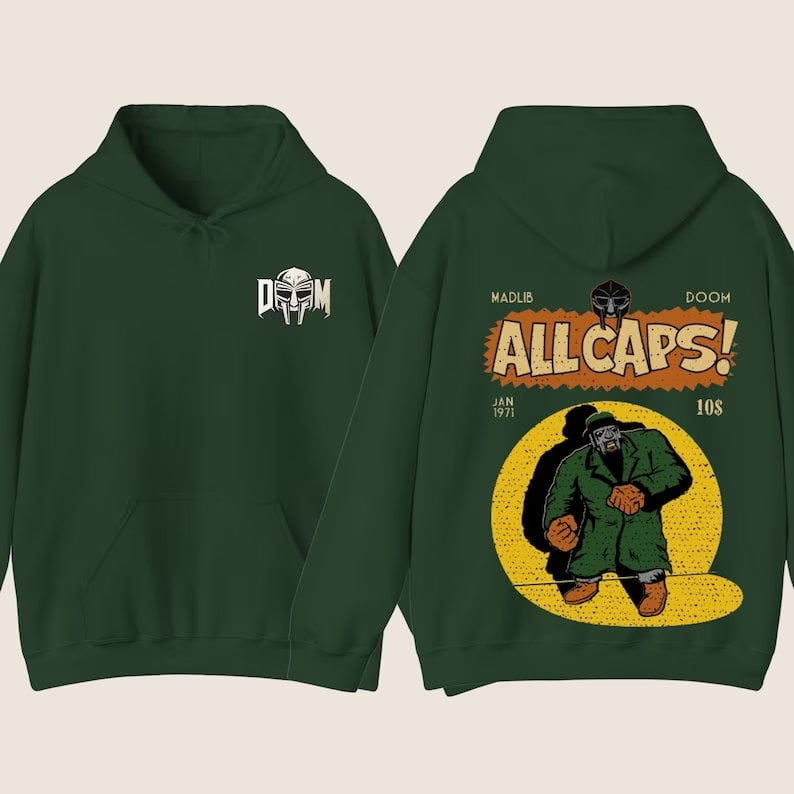 MF Doom Madlib All Caps Hoodie, Metal Face Hoodie, MadVillain Hoodie ...
