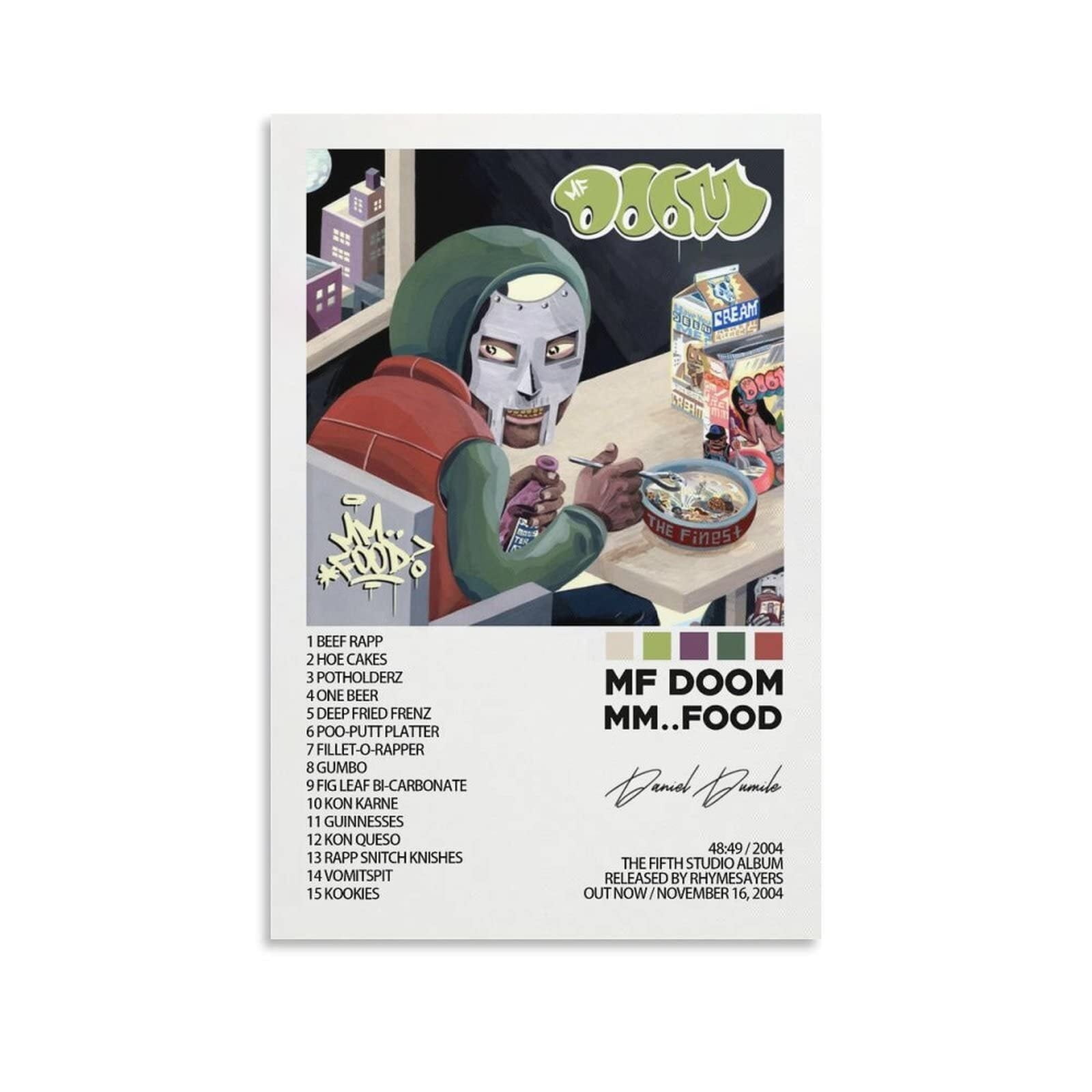MF Doom Posters Mm... Food Poster Album Cover Poster for Bedroom ...