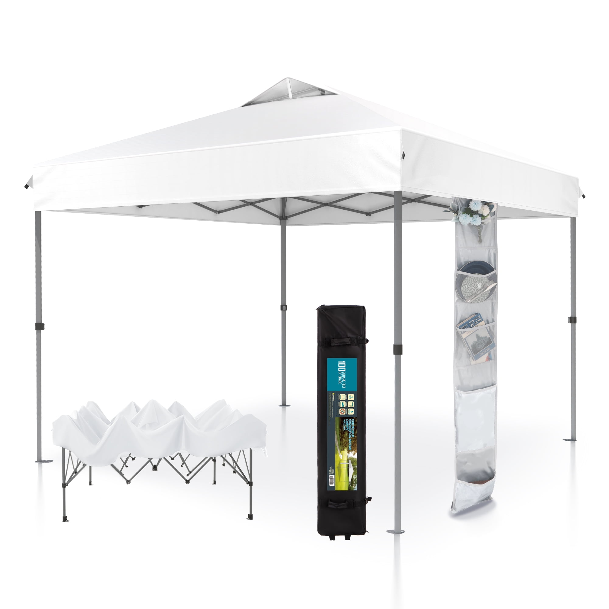 MF Studio Outdoor 10x10 FT Easy Set Up Straight Leg Popup Canopy with ...