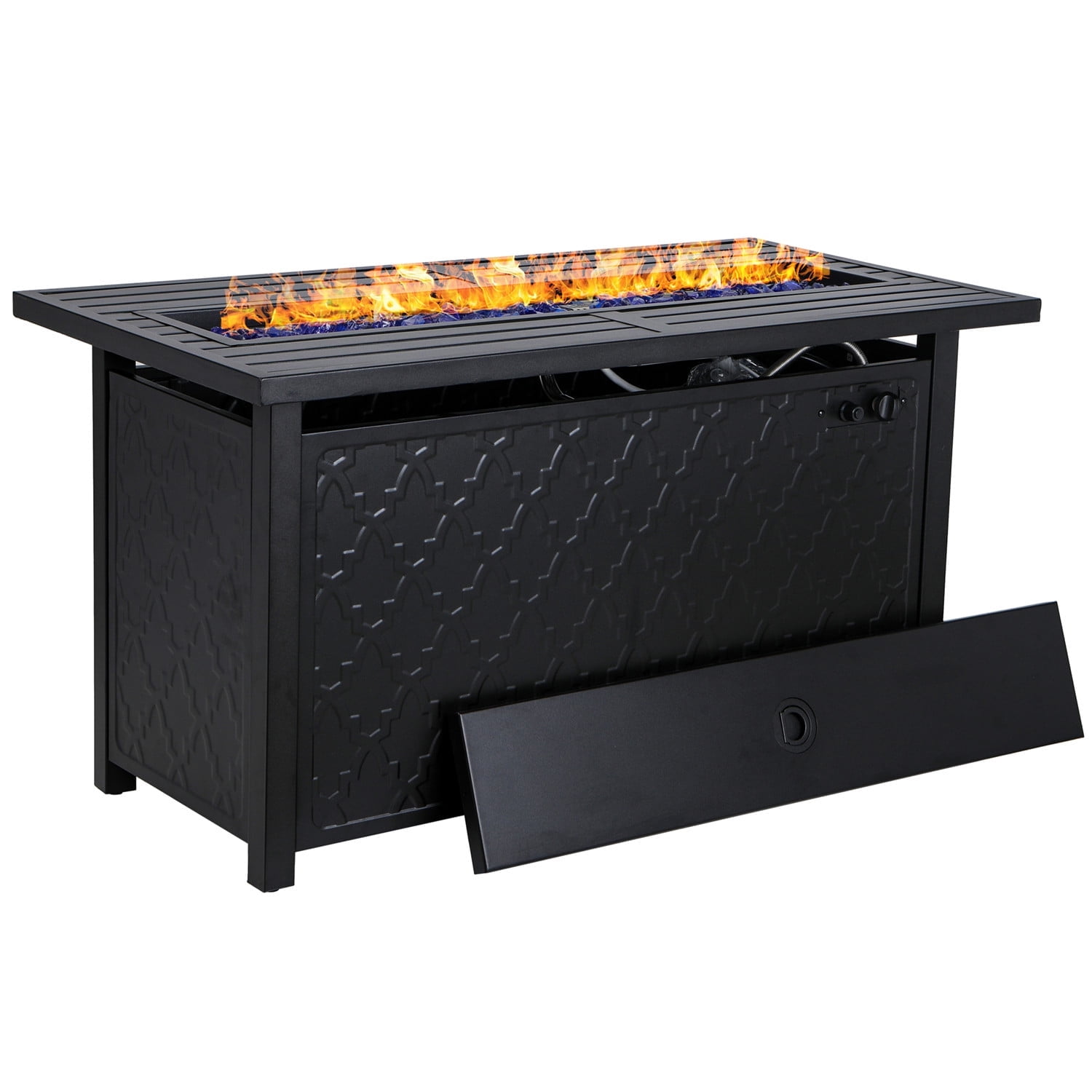 MF Studio 45" Rectangular Steel Propane Fire Pit Table 50000BTU Gas ...
