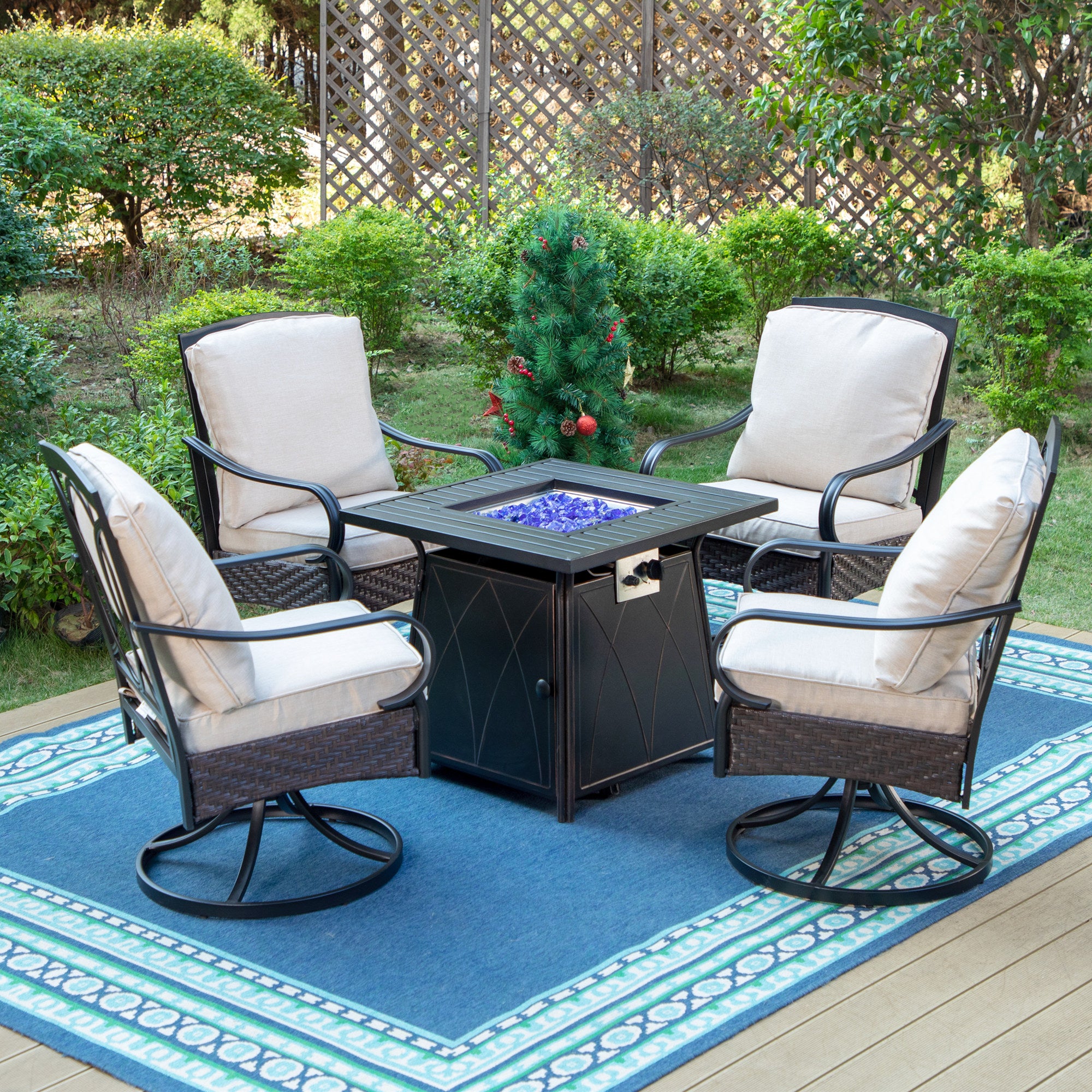 Hanover Palm Bay 3-Piece Outdoor Swivel Chat Set - Walmart.com