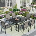 MF Studio 7-Piece Outdoor Patio Dining Set with Rectangle Steel Table ...