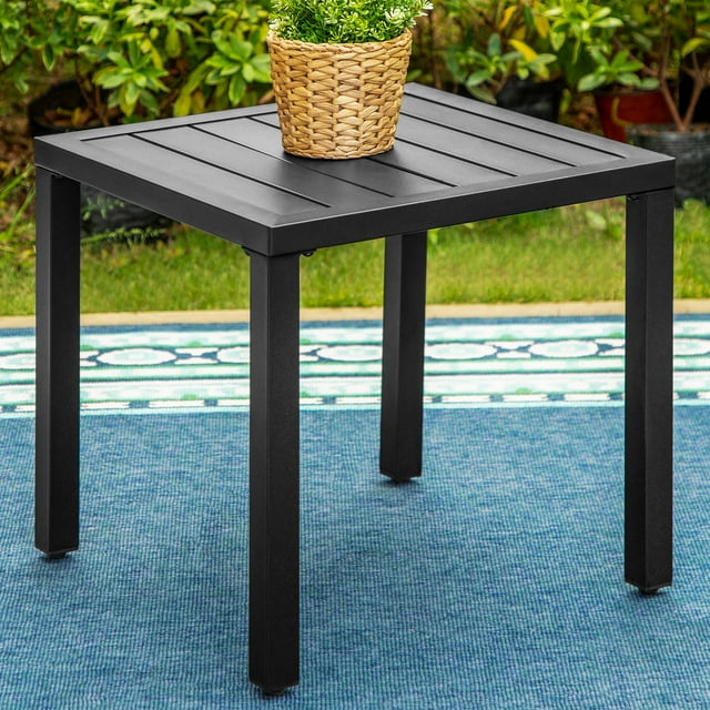 MF Studio Outdoor Metal Square Side Table, Patio Coffee Bistro End ...