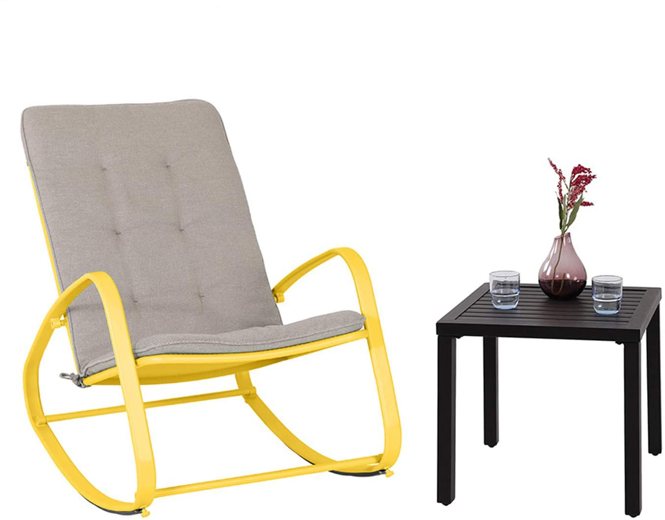 MF Studio Patio Bistro Set Rocking Chair and Bistro Table,Porch Rocker ...