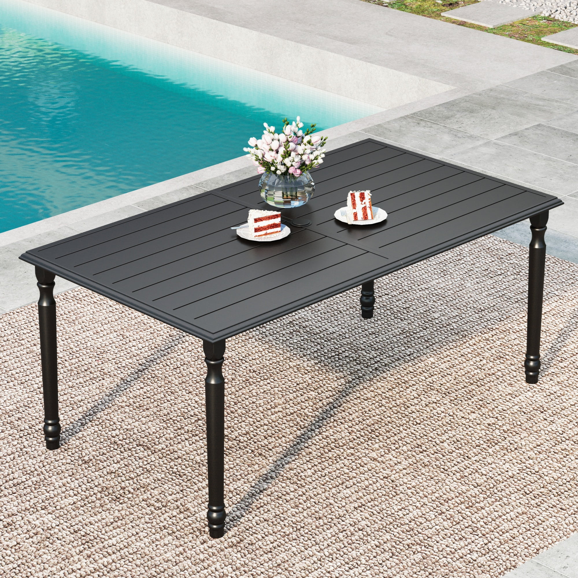 Free Shipping! MF Studio 6-Seat Patio Outdoor Rectangular Dining Table ...