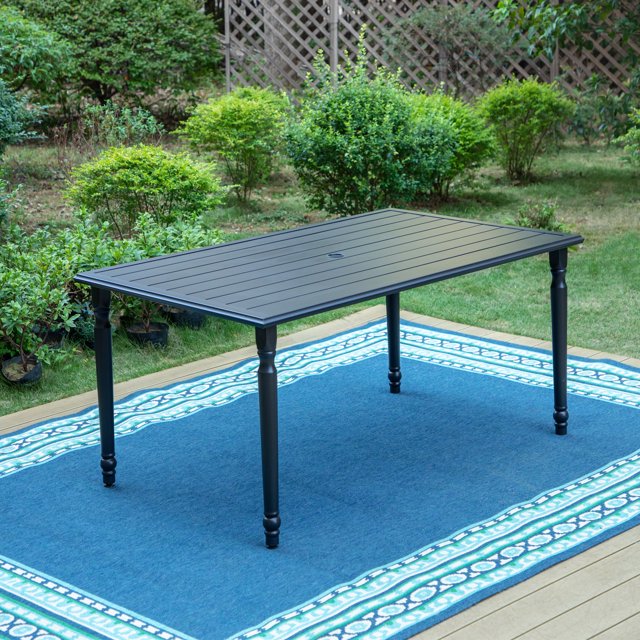 MF Studio Patio Outdoor Rectangular Dining Table for 6-Person ...