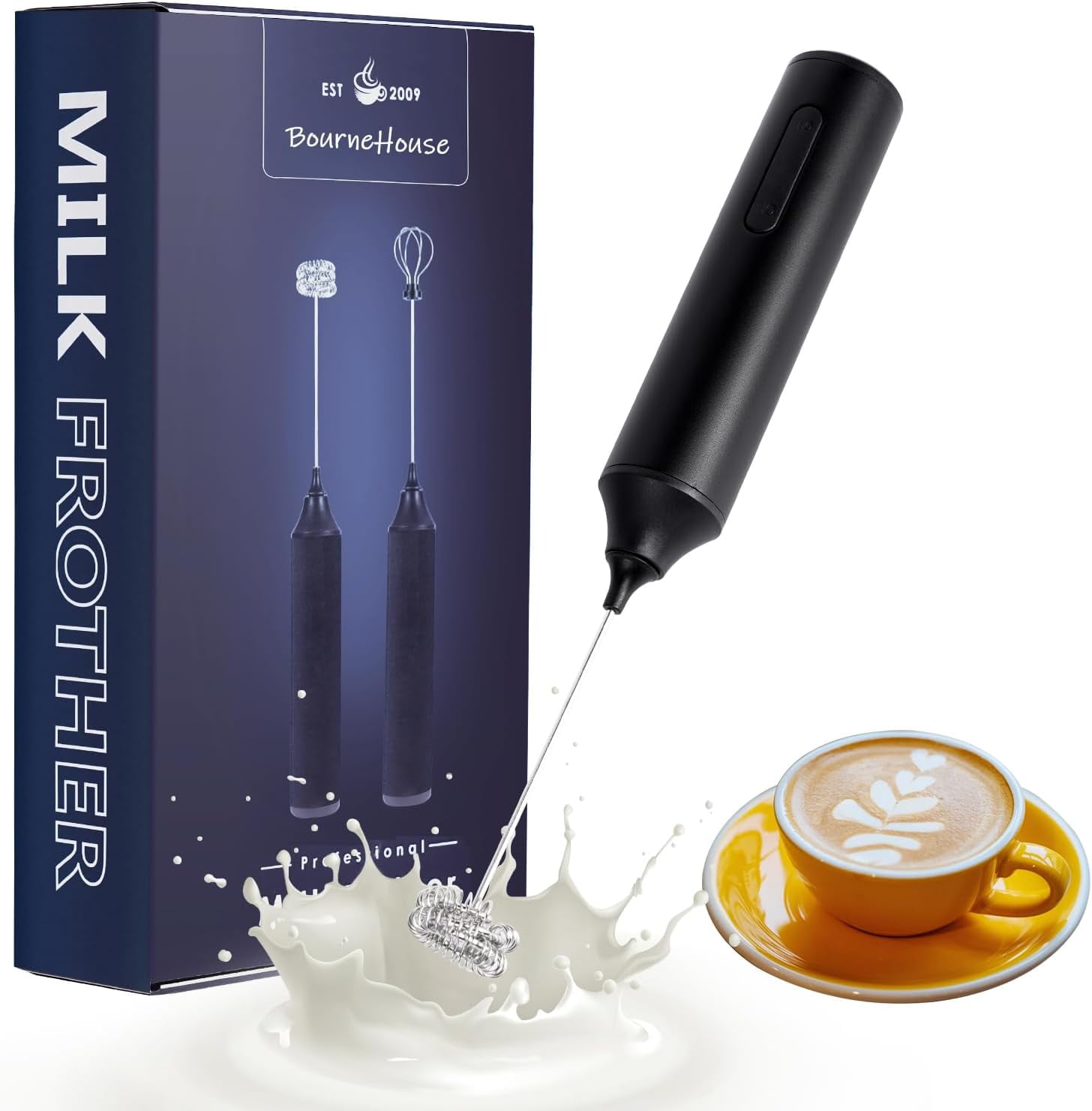 MF05 Rechargeable Milk Frother USB Charging Handheld Foam Maker with ...