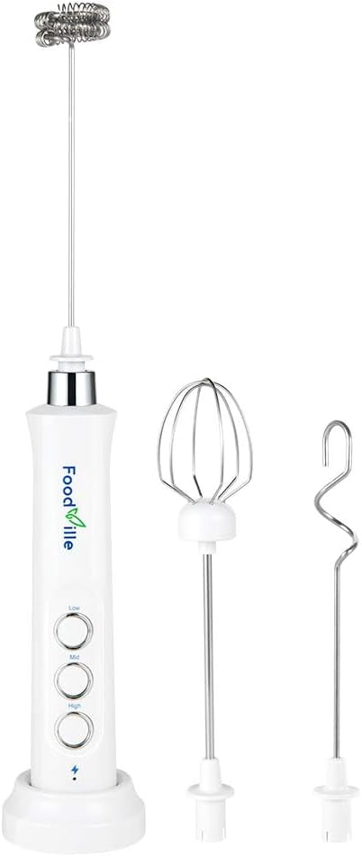 MF09 3 in 1 Rechargeable Milk Frother Handheld Foam Maker with Charging ...