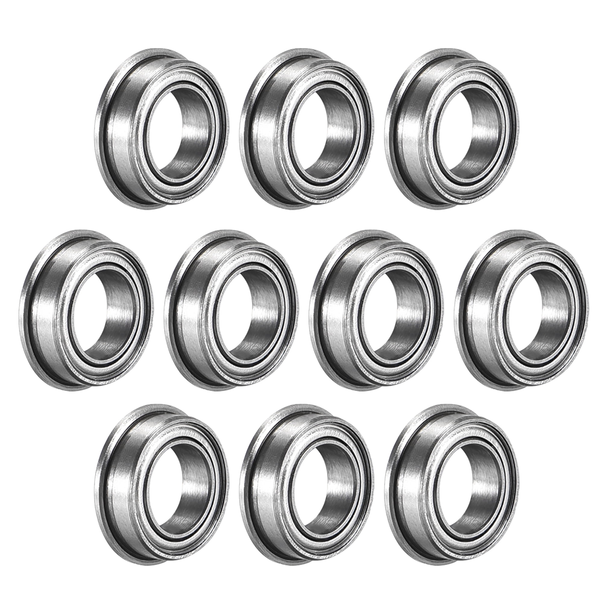 MF106ZZ Flange Ball Bearing 6x10x3mm Double Metal Shielded (GCr15) Chrome Steel Bearings 10 pcs ...