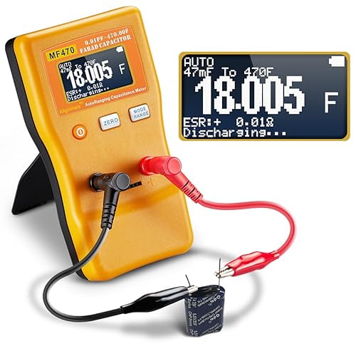MF470 Capacitor Tester, ESR Meter Microfarad Meter Farad Super ...