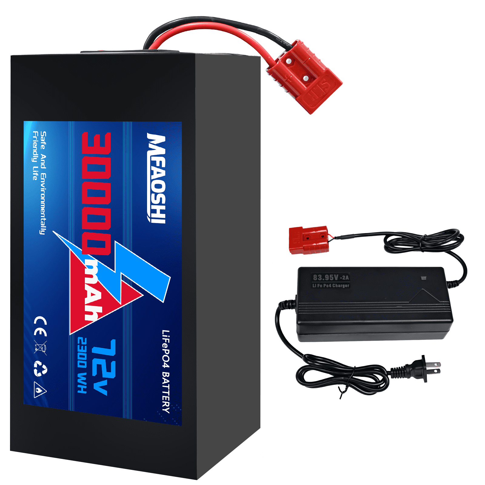 MFAOSHI 72V 30Ah LiFePO4 Battery for Electric Bike Motorcycle Scooter ...
