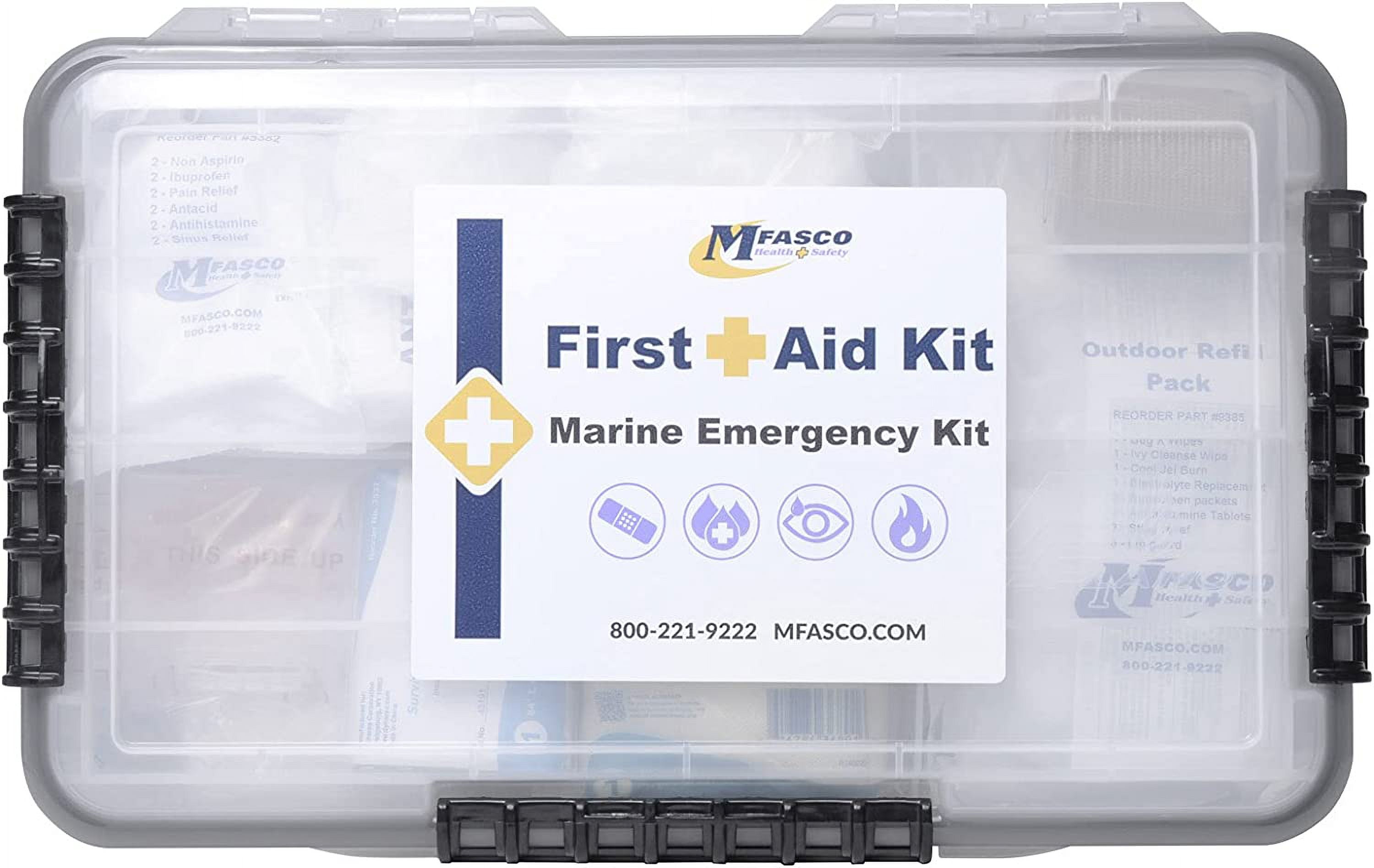 MFASCO Marine Emergency First Aid Kit - Waterproof Plano Case, Keeps ...