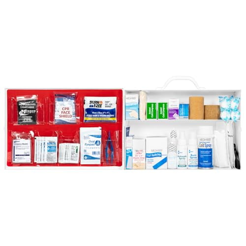 MFASCO Restaurant First Aid Kit - 2 Shelf Metal Cabinet, OSHA 2021 ...