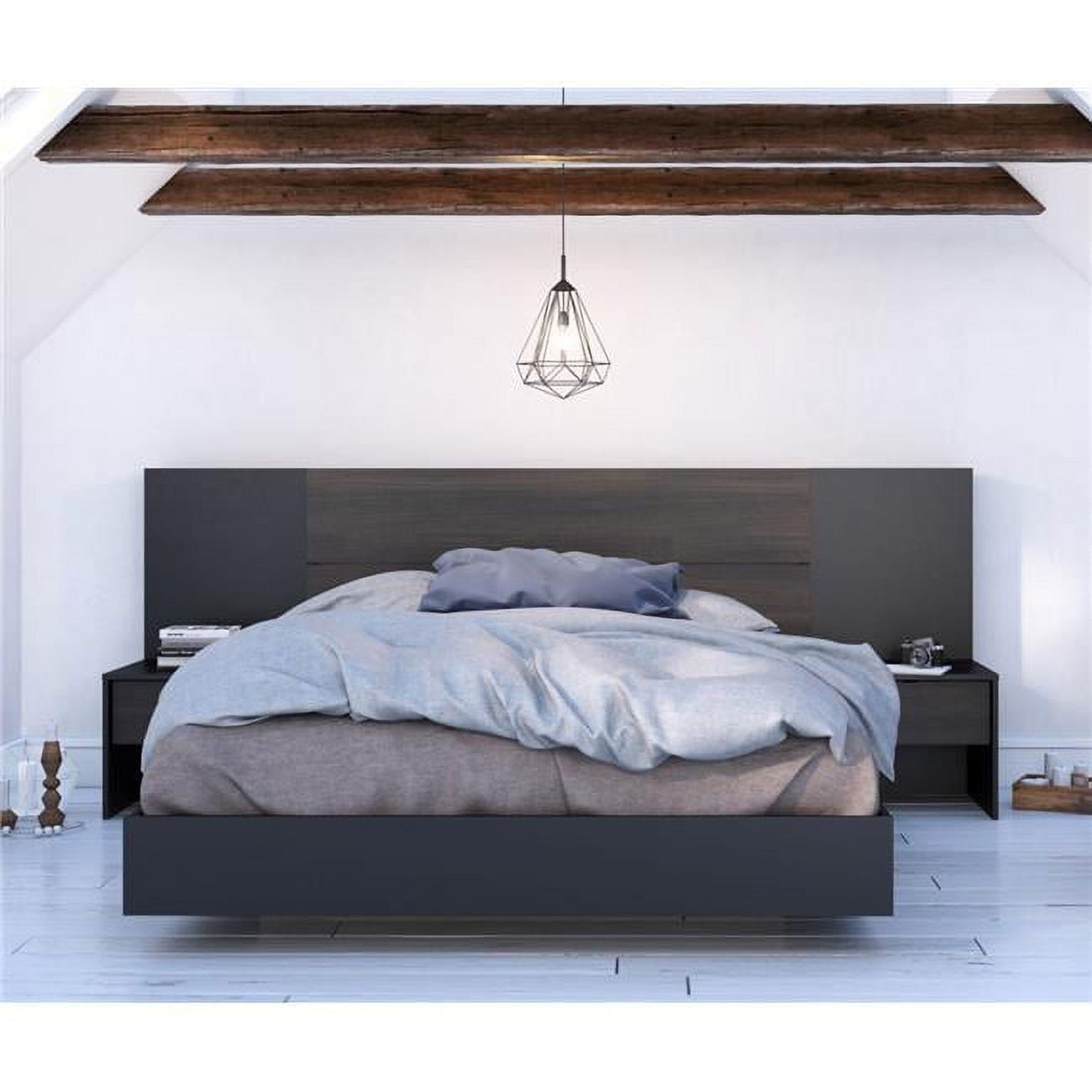 MFI Nexera 400906 Veloci-T Platform Bed Bundle - Ebony - Walmart.com