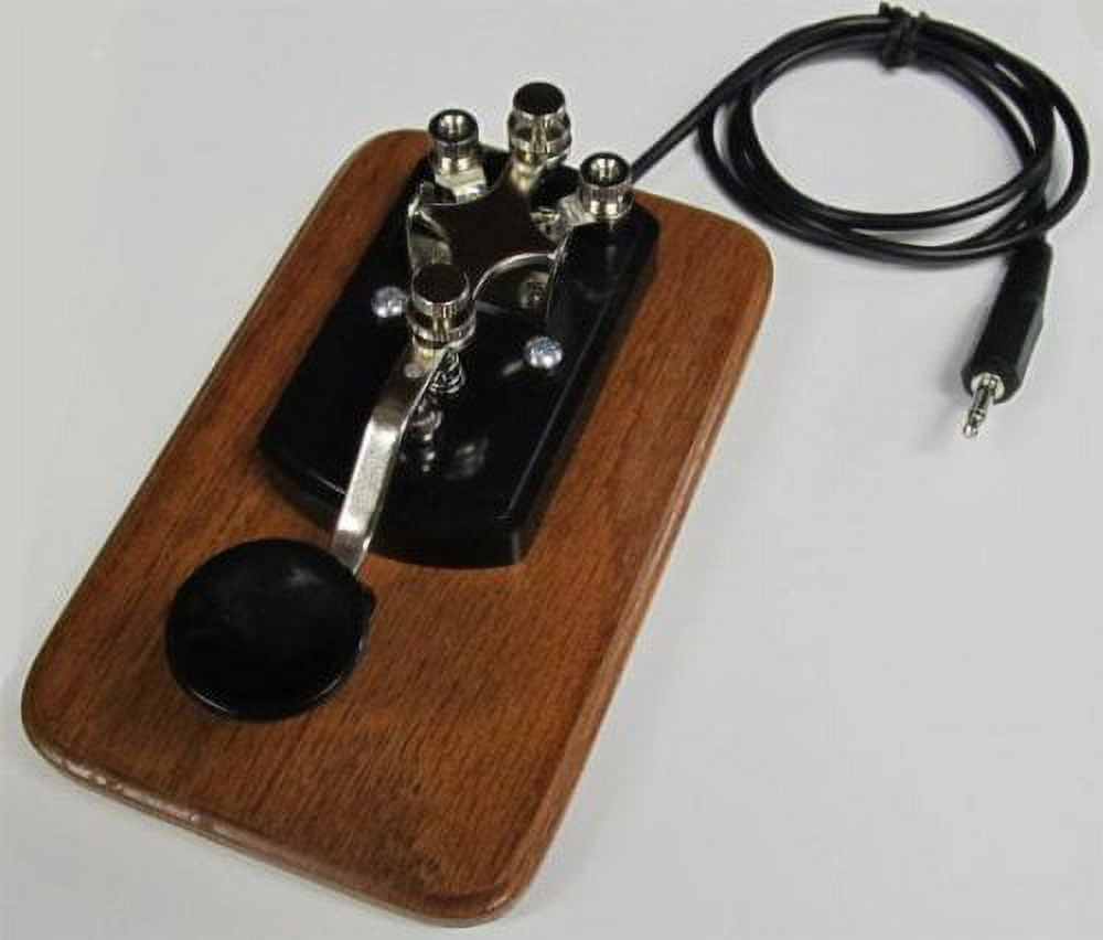MFJ-553 Telegraph Morse Code Straight Key with Wood Base - Walmart.com
