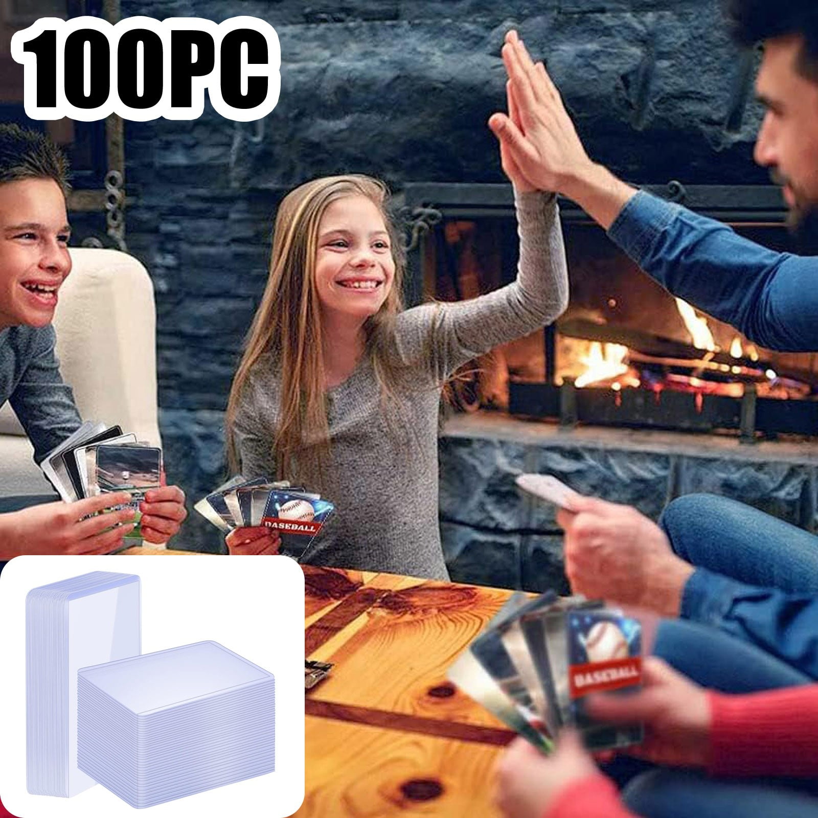 MFJESEAA 100 Pack 3"x4" Hard Card Sleeves Top Loaders for Cards ...