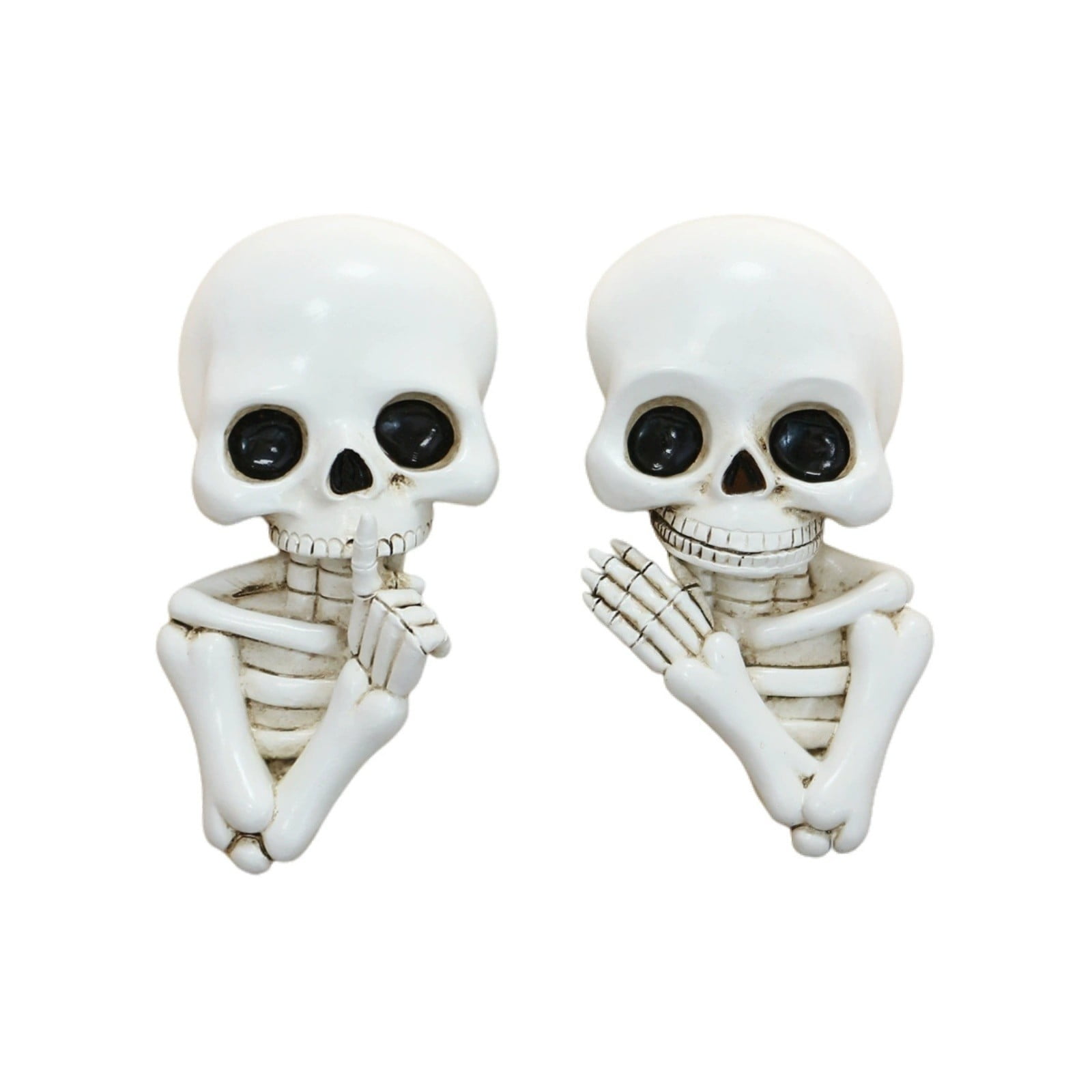 MFJESEAA 1PC Set of 2 Funny Keep Quiet Skeleton Statue Window Peeker ...