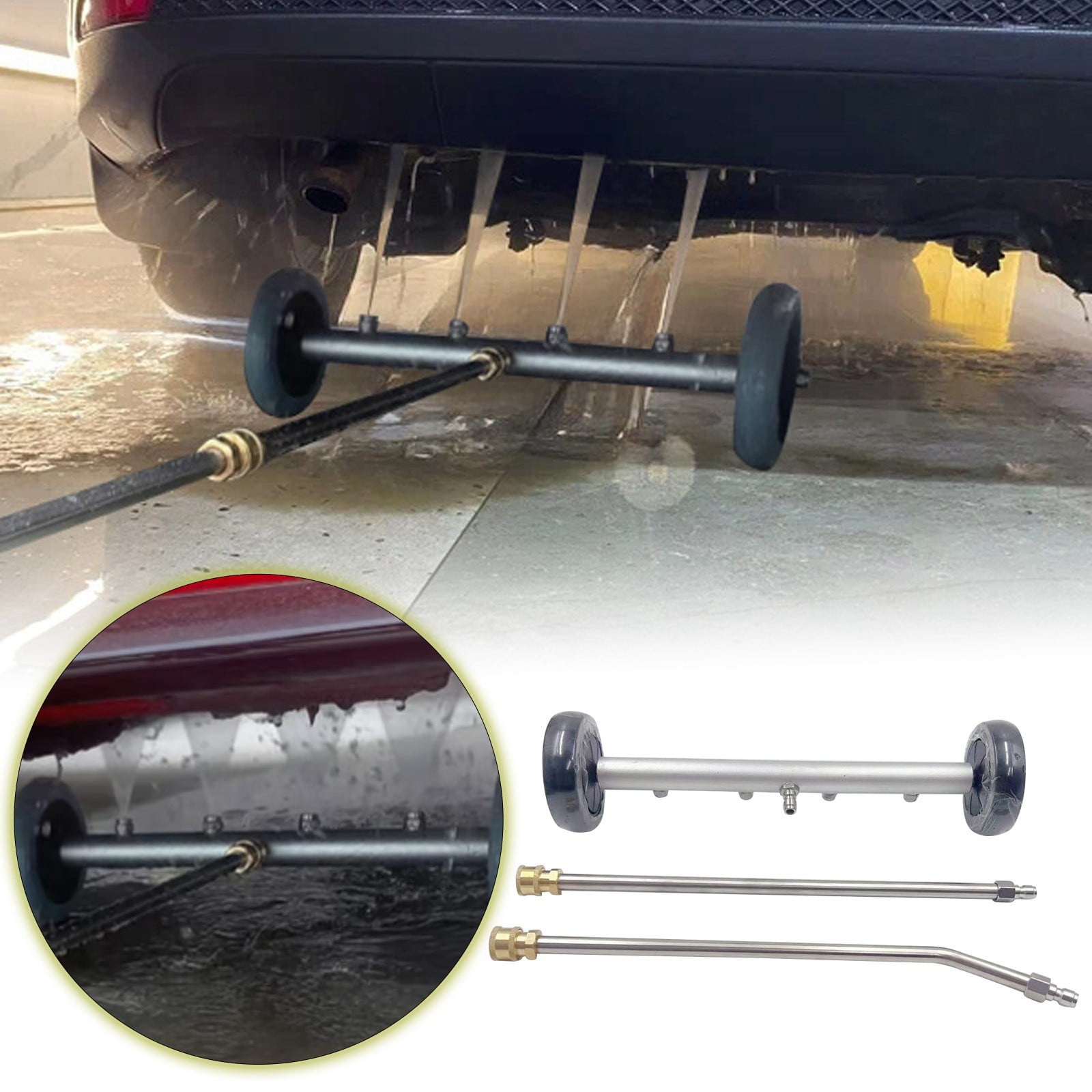 MFJESEAA 2-in-1 Pressure Washer Undercarriage Cleaner Water Broom, 16 ...