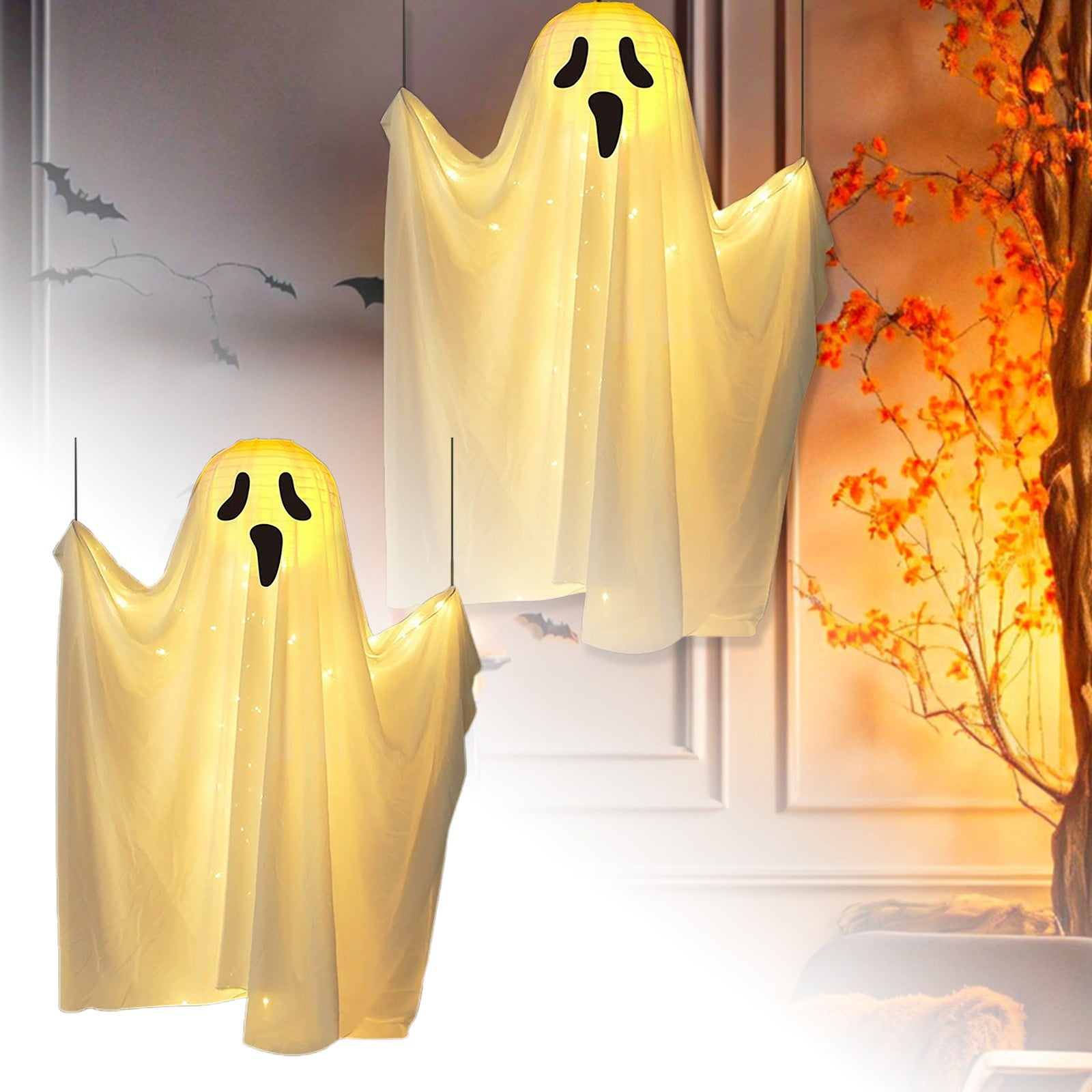 MFJESEAA Halloween Decorations Outdoor Spooky Ghost Decor with Remote ...