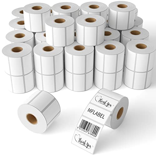 MFLABE 60 Rolls of 1000 2-1/4 x 1-1/4 Inch Direct Thermal Perforated ...