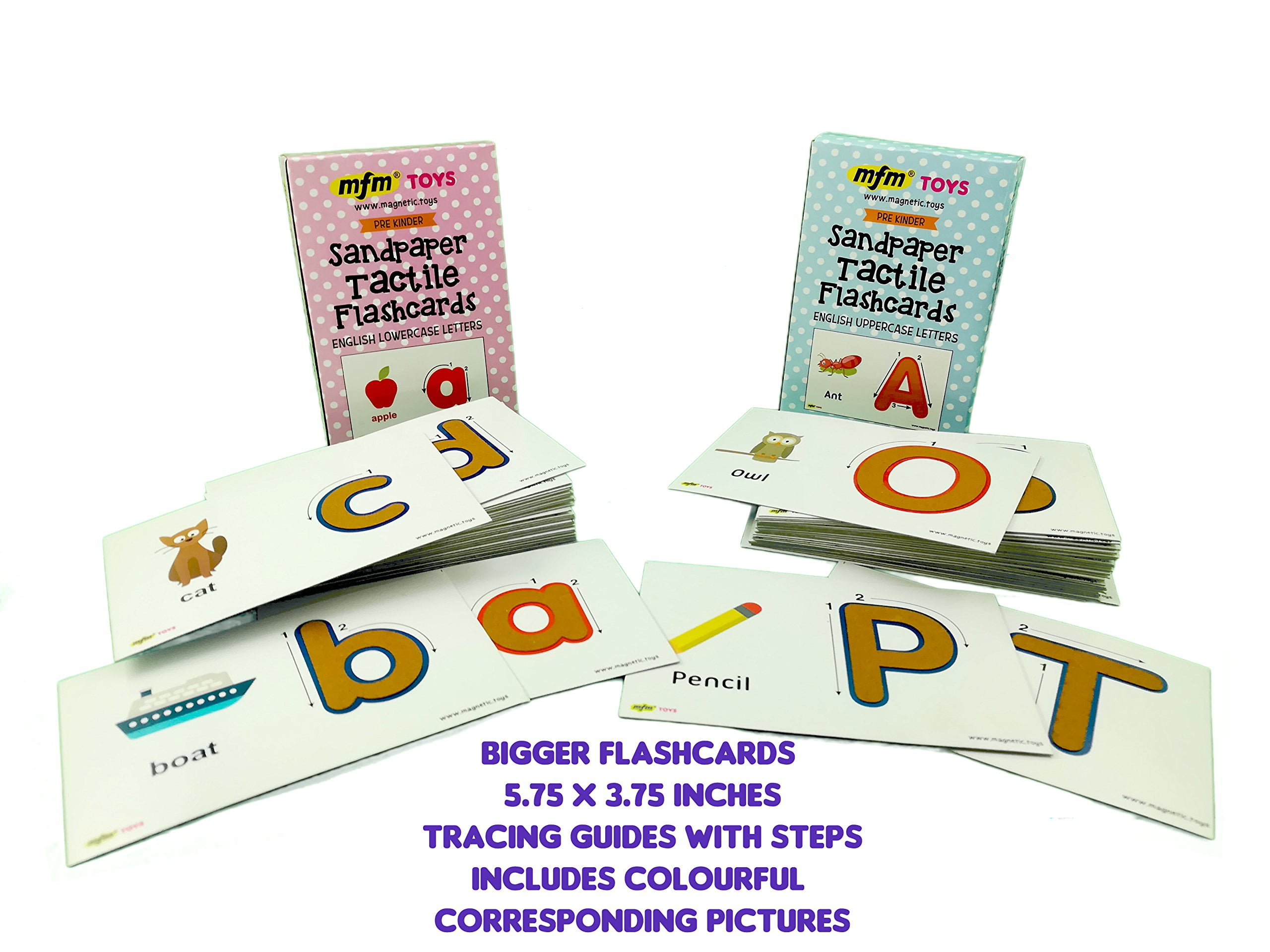 MFM Toys Sandpaper Tactile STF9 English Letters Flashcards (Uppercase ...