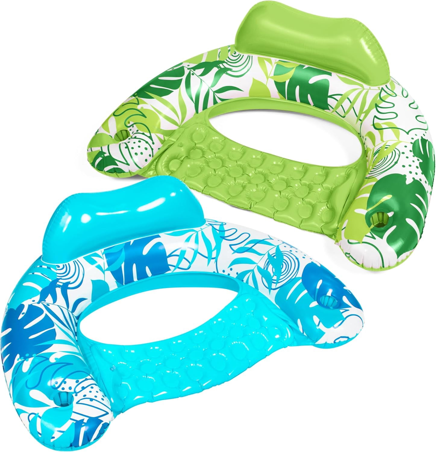 MFQ Inflatable Pool Floats Adult,2 Pack Pool Chairs with Cup Holders ...