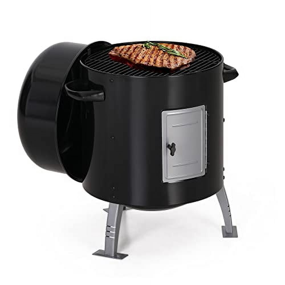 MFSTUDIO 17" Vertical Charcoal Smoker with Thermometer, Integrated ...