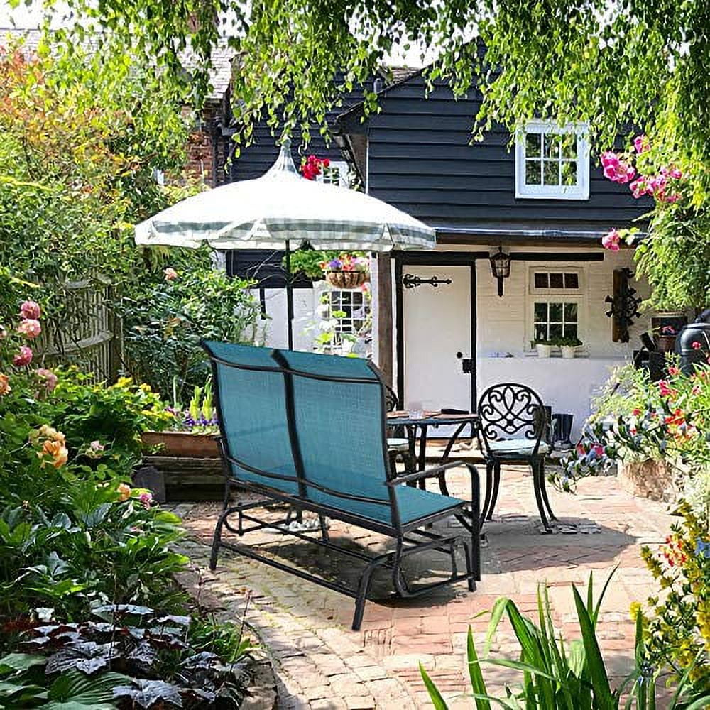 MFSTUDIO 2 Seats Outdoor Patio Swing Glider with Higher Backrest,Double ...