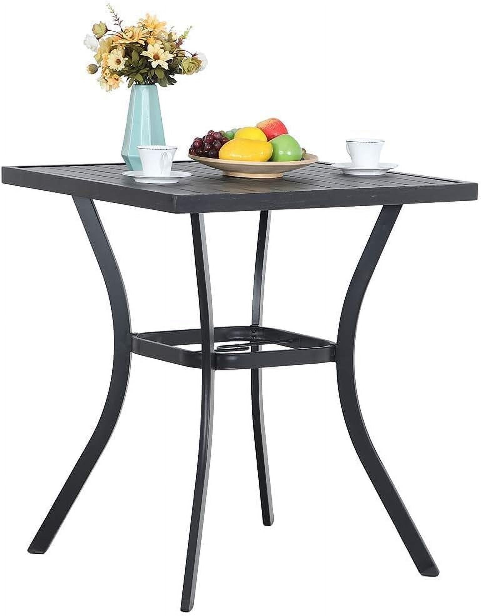 MFSTUDIO 36” Patio Counter Height Bar Table, Square Metal Outdoor Patio ...