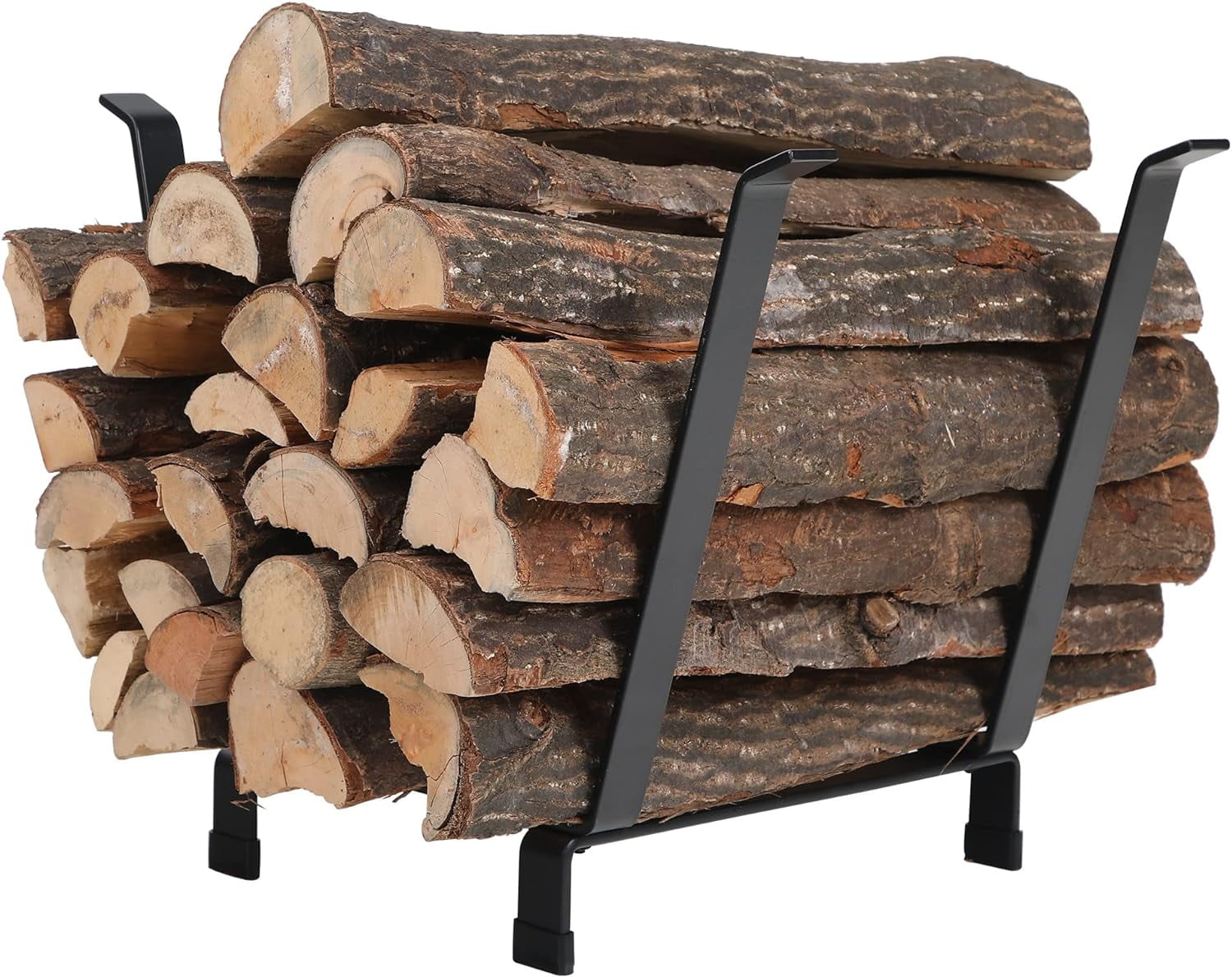 MFSTUDIO Firewood Rack Outdoor Indoor, Iron Arched Feet Fire Wood ...