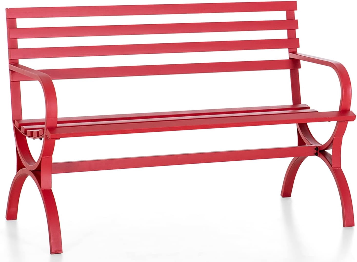 MFSTUDIO Outdoor Garden Patio Bench,Iron Metal Steel Frame Park Bench ...
