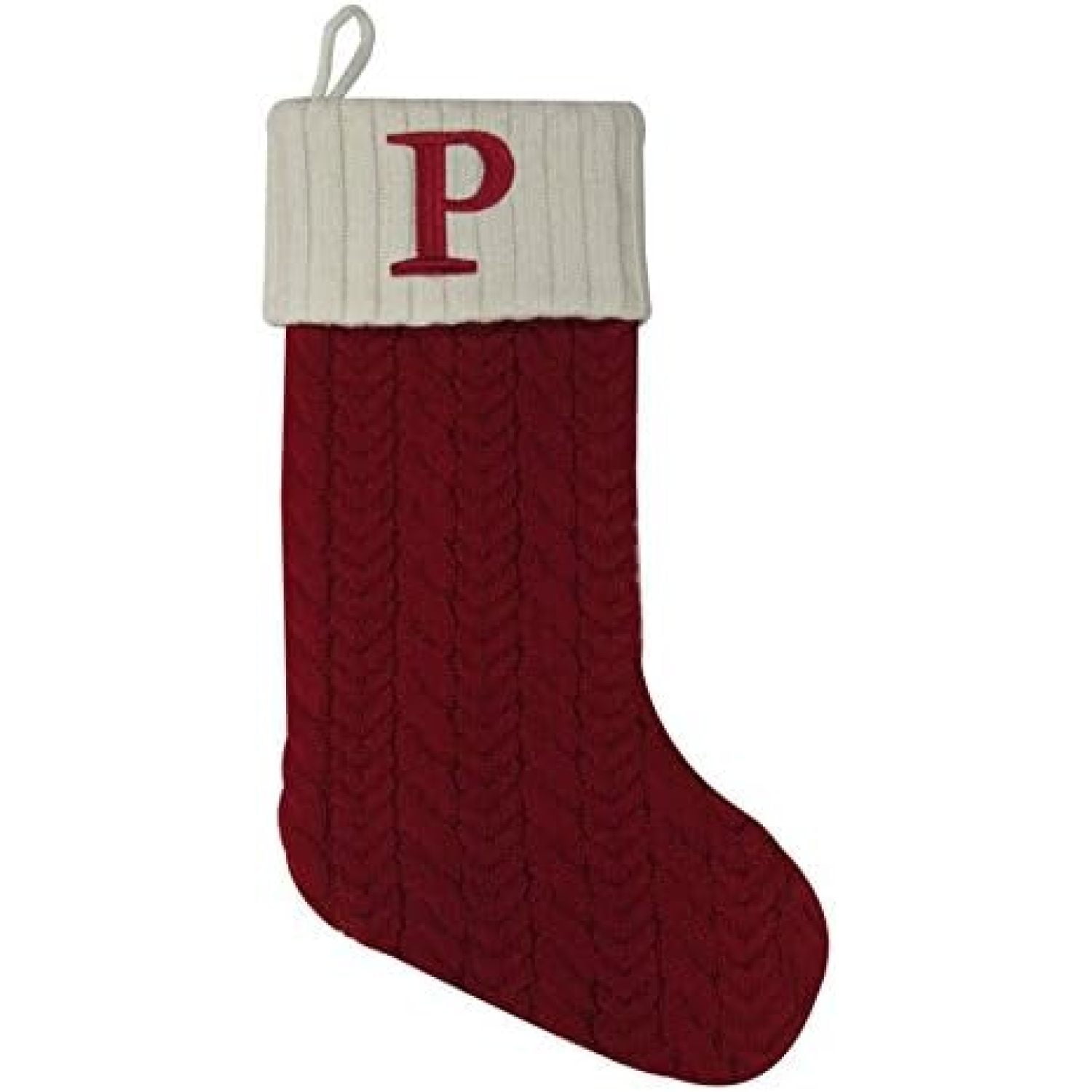 MFT St. Nicholas Square 21-inch Monogram Embroidered Initial Cable Knit ...