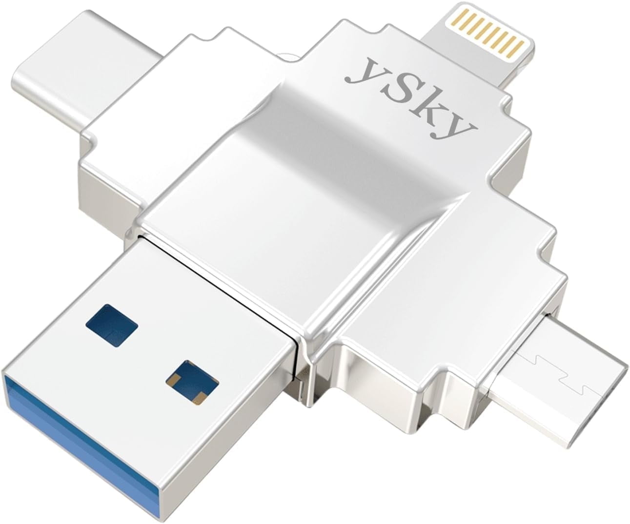 ySky MFi Certified 256GB Photo Stick for iPhone Flash Drive,4 in1 USB ...