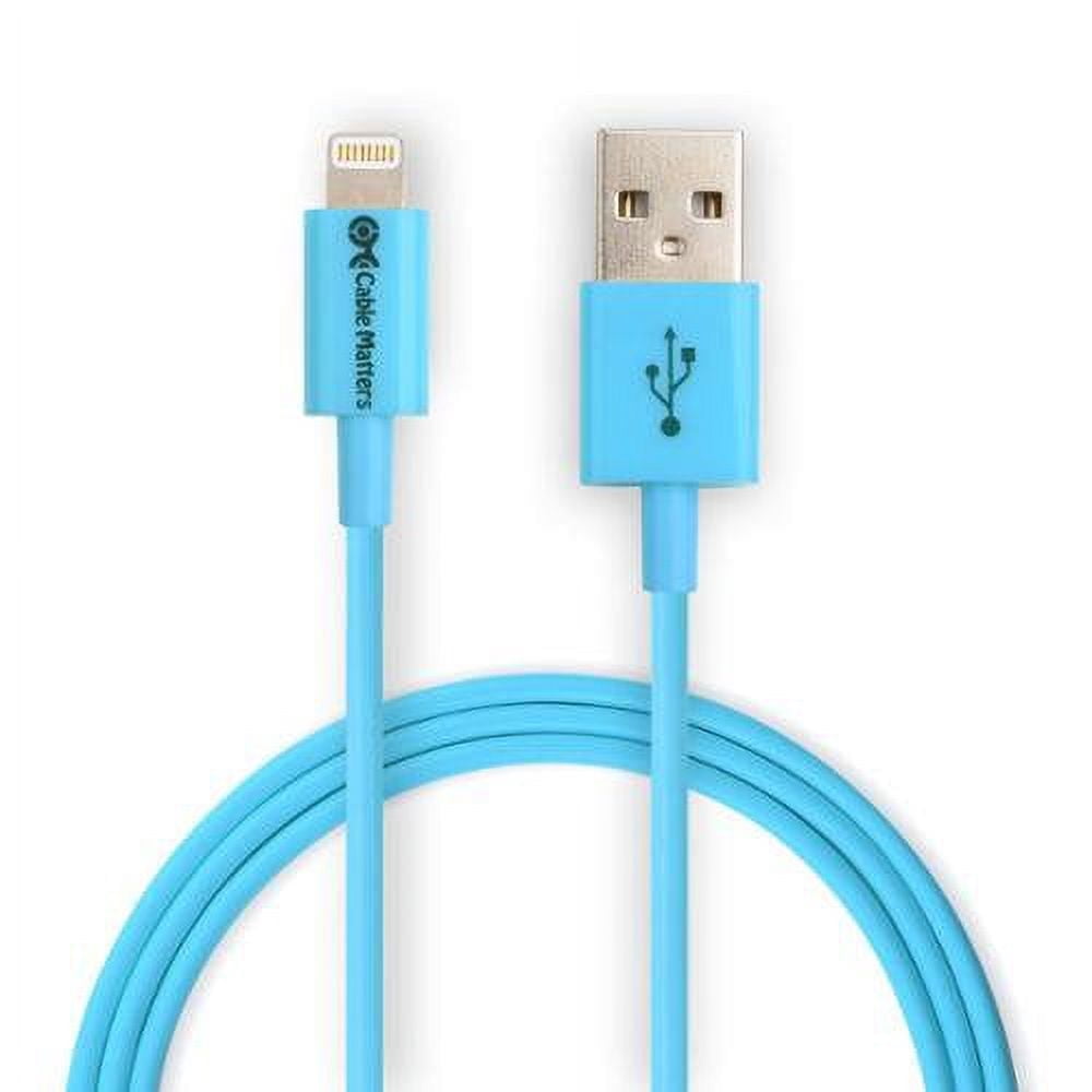[MFi Certified] Cable Matters 2-Pack Lightning Cable in Blue 6.6 Feet/2 ...