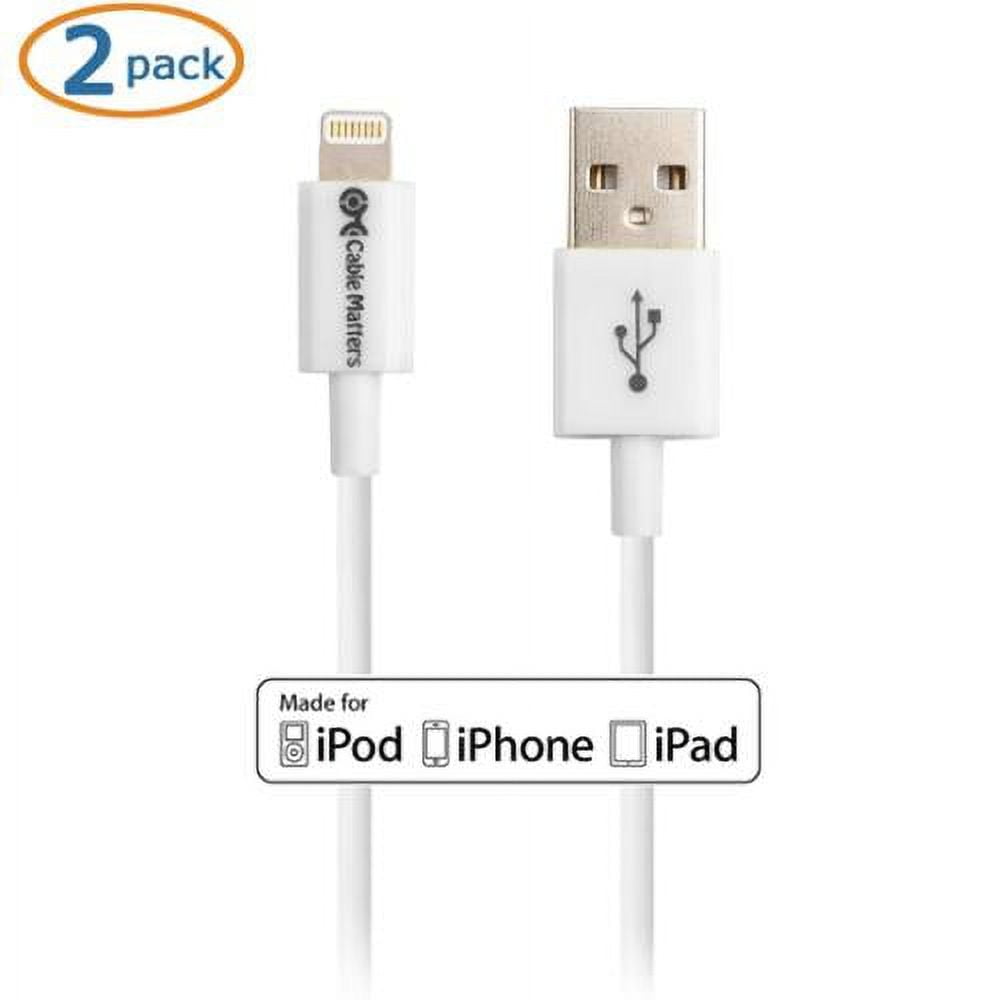 [MFi Certified] Cable Matters 2-Pack USB to Lightning Cable in White 3. ...