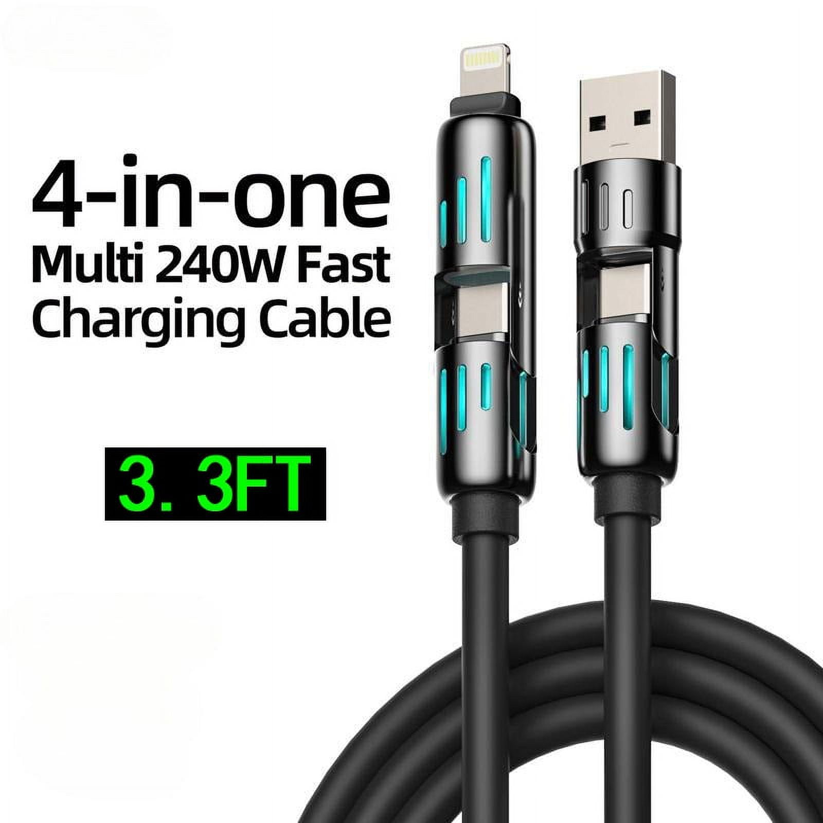 MFish 4-in-1 Multi USB Charging Cable with USB A,Type C, Lightning -MAX ...