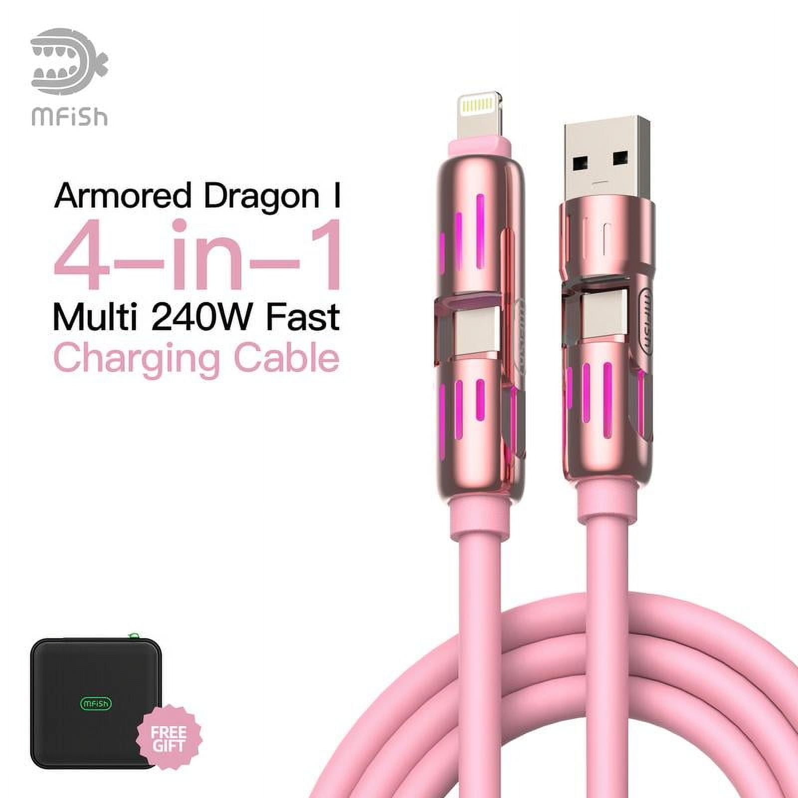 MFish Armored Dragon I 4-in-1 Multi 240W Fast Charging Cable with USB A ...