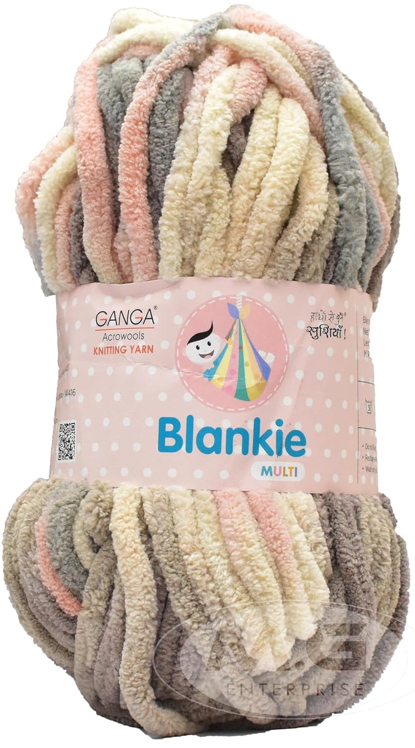 MG ENTERPRISE Knitting Yarn Thick Chunky Wool Blankie Mouse Mix 200 GMS Best Used with Knitting ...